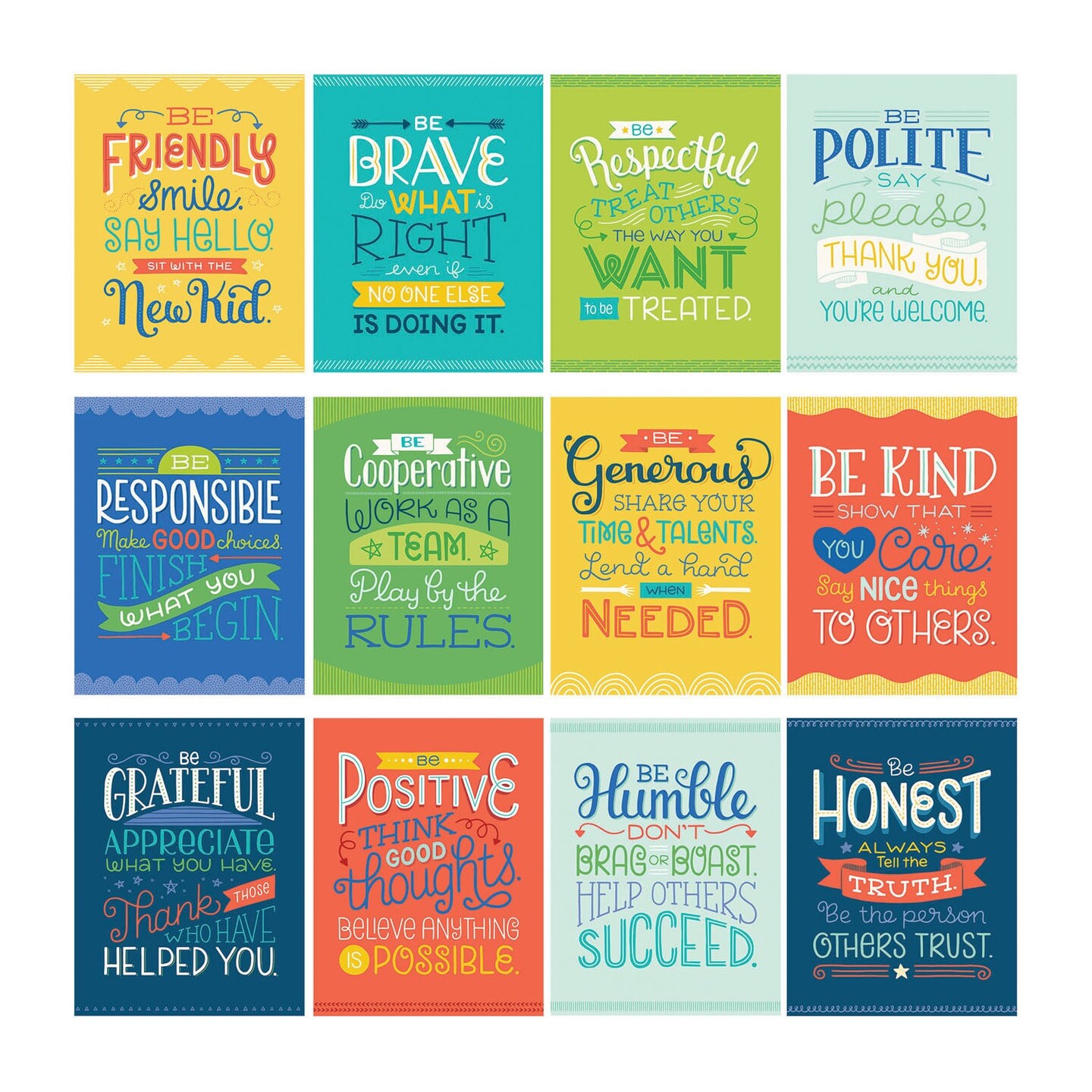 Mini Posters: Positive Character Traits Poster Set, 12 Pieces | Michaels