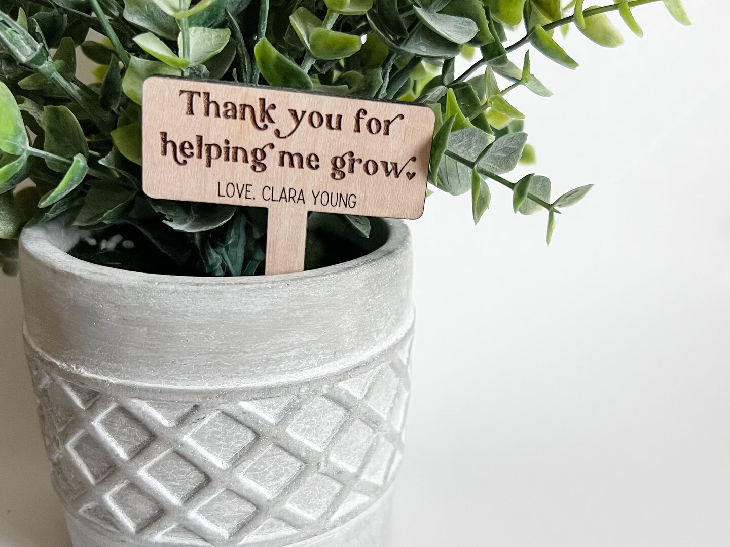 Personalized Teacher Plant Stake, Thank You For Helping Me Grow ...
