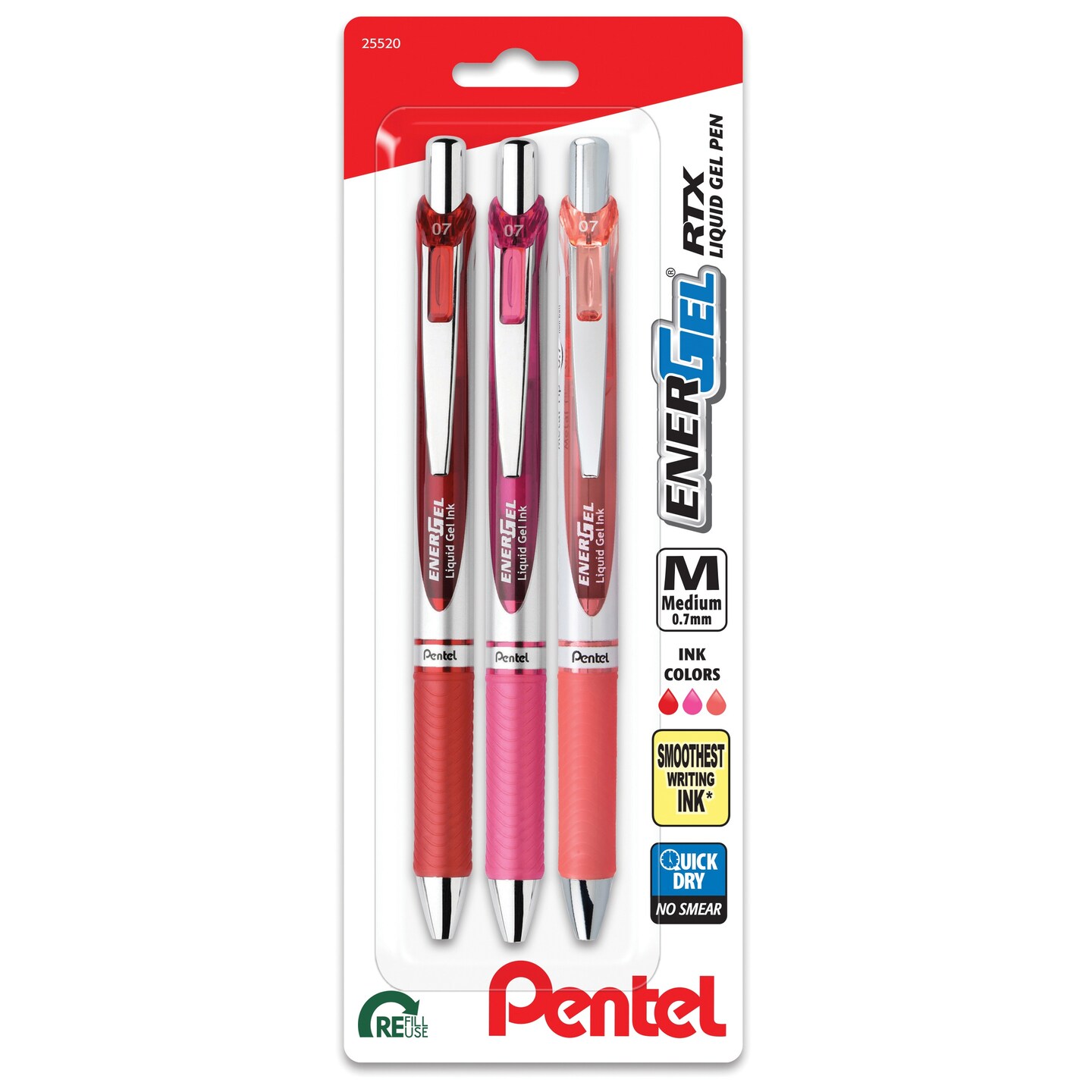 Pentel EnerGel RTX Retractable Liquid Gel Pens 0.7mm 3/Pkg | Michaels