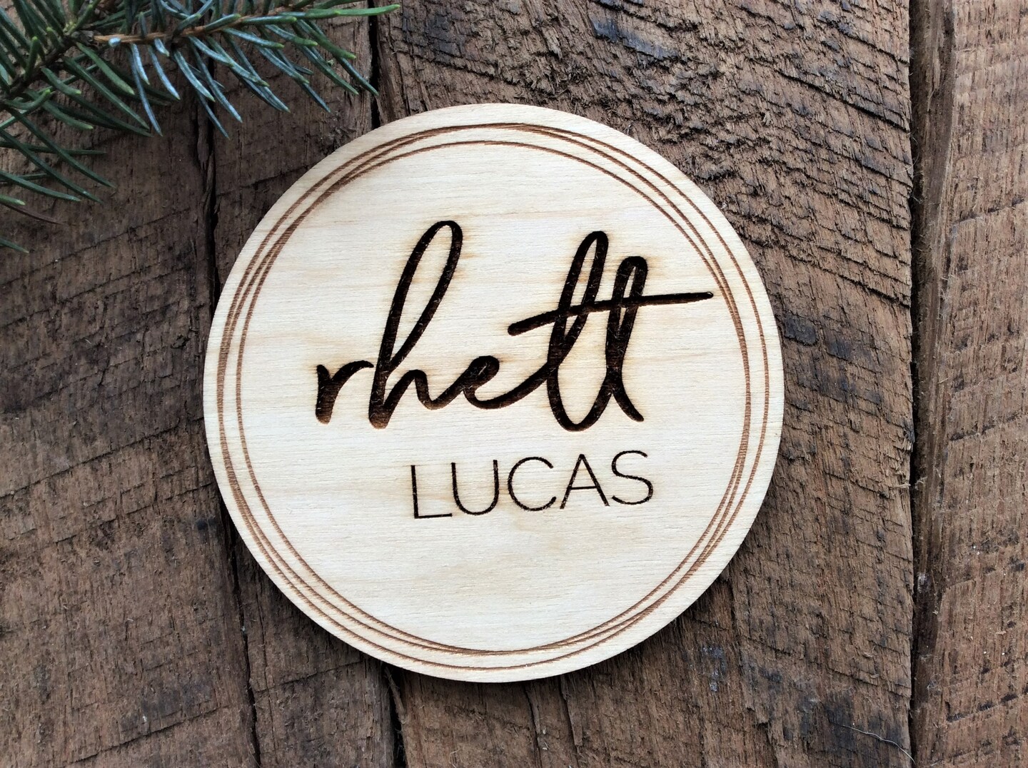 Custom Round Wood Baby Name Sign, Birth Announcement Sign, Baby Name ...