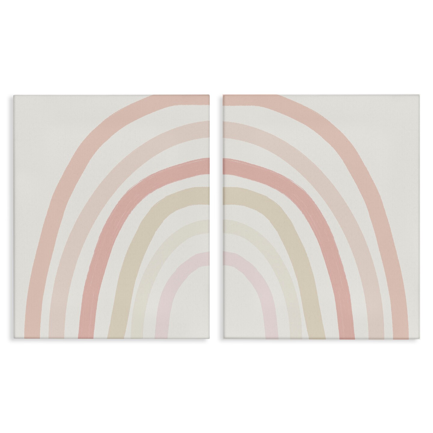 Stupell Industries Children's Soft Pastel Rainbow Shape Canvas Wall Art ...