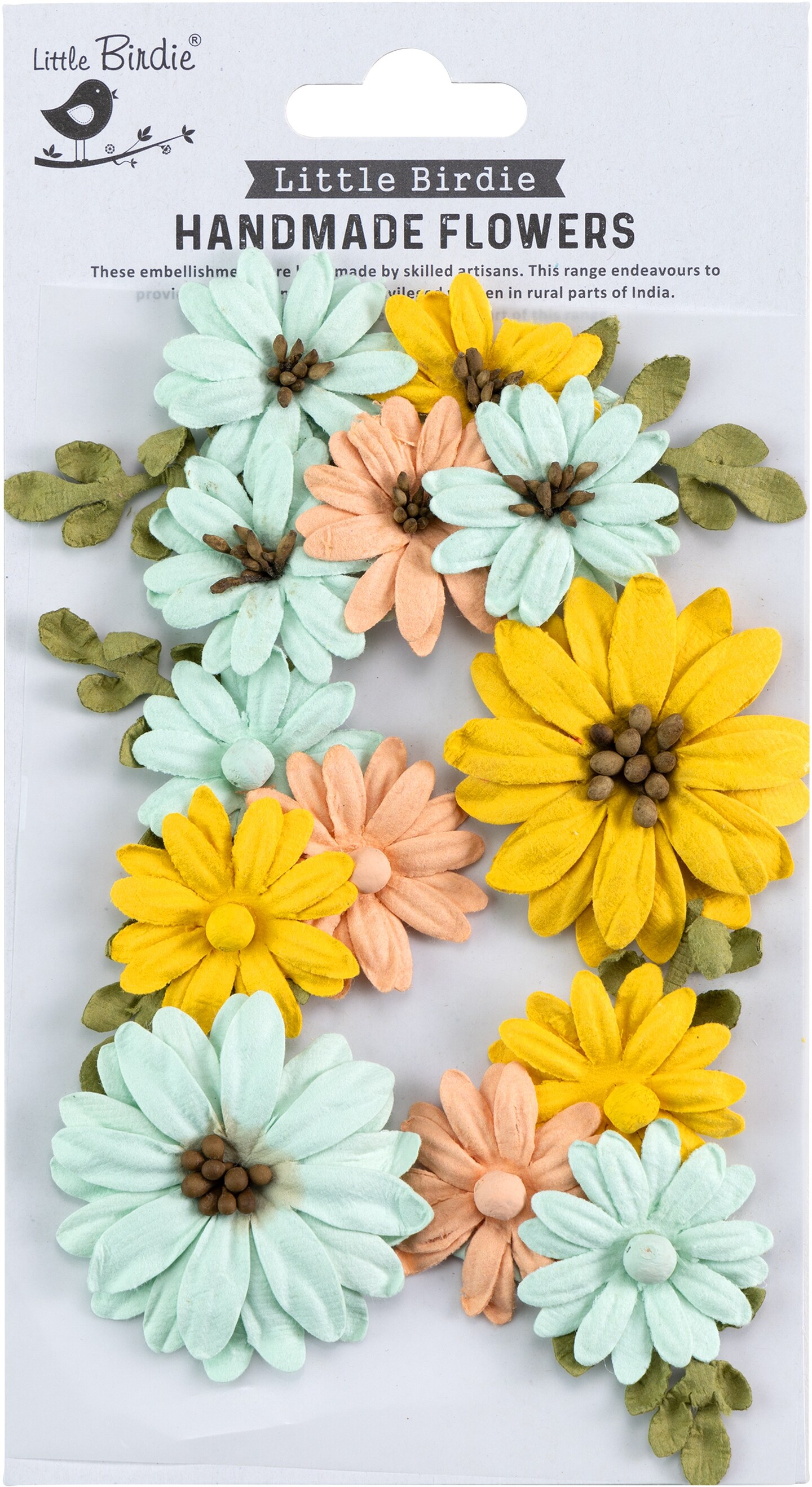 Little Birdie Fairy Garden Paper Flowers 5/Pkg-Sunshine And Lemonade ...