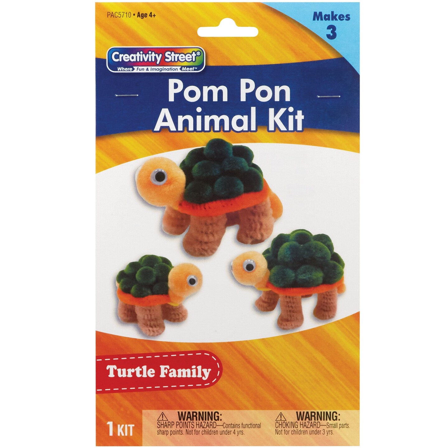 Pom Pon Animal Kit, Turtle Family, Assorted Sizes, 1 Kit Makes 3 Animals | Michaels