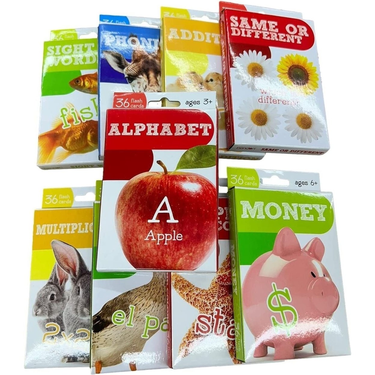 Kids Flash Card Bundle Phonics Spanish Alphabet Multiplication Money ...