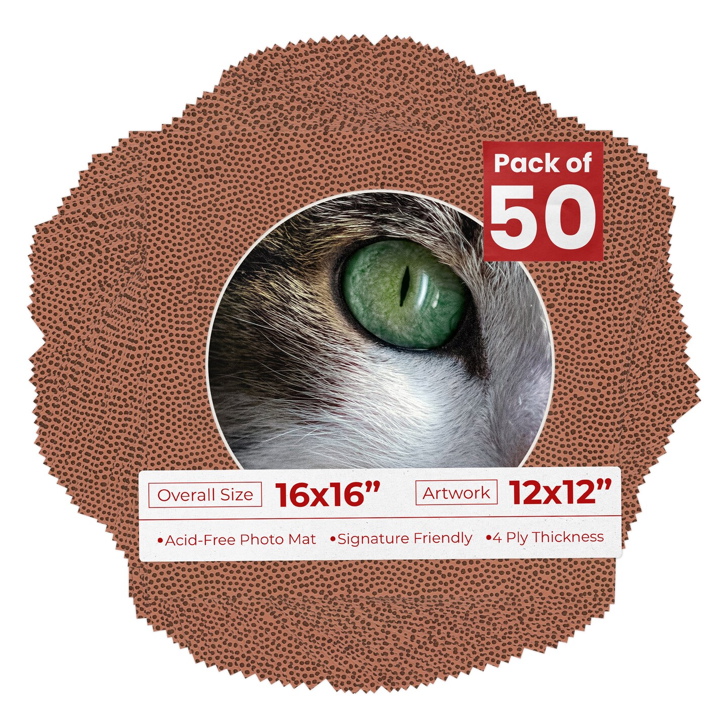 Football Texture Mat Board for 16x16 Frames - Circle Opening for 12x12 ...