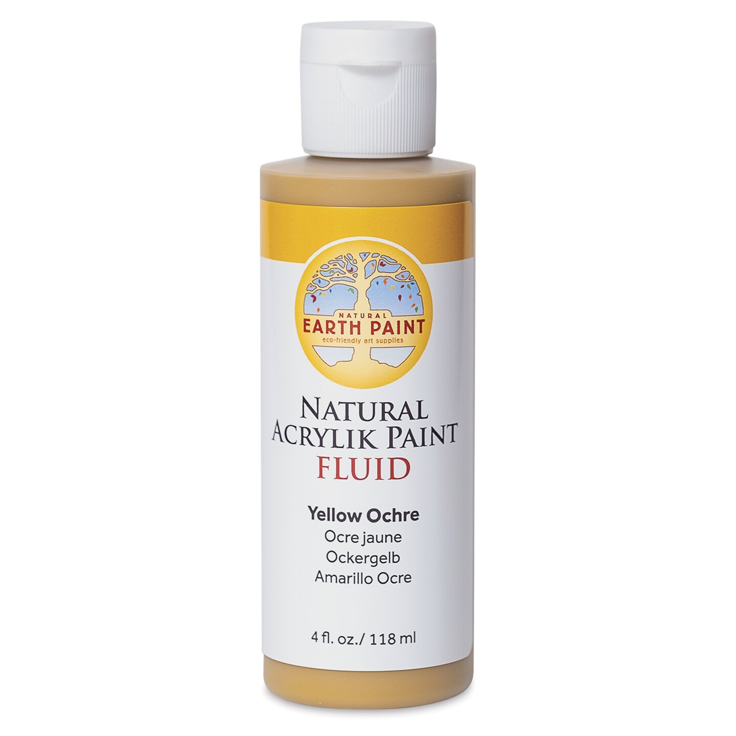 Natural Earth Paint Natural Fluid Acrylik Paint - Yellow Ochre, 118 ml ...