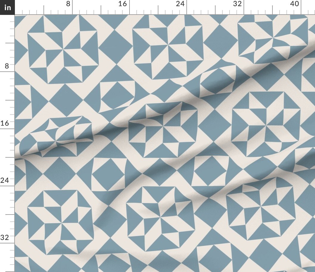 Various Fabrics by the Yard or Fat Quarter Geometric Cottagecore Patchwork Cheater Quilt ...