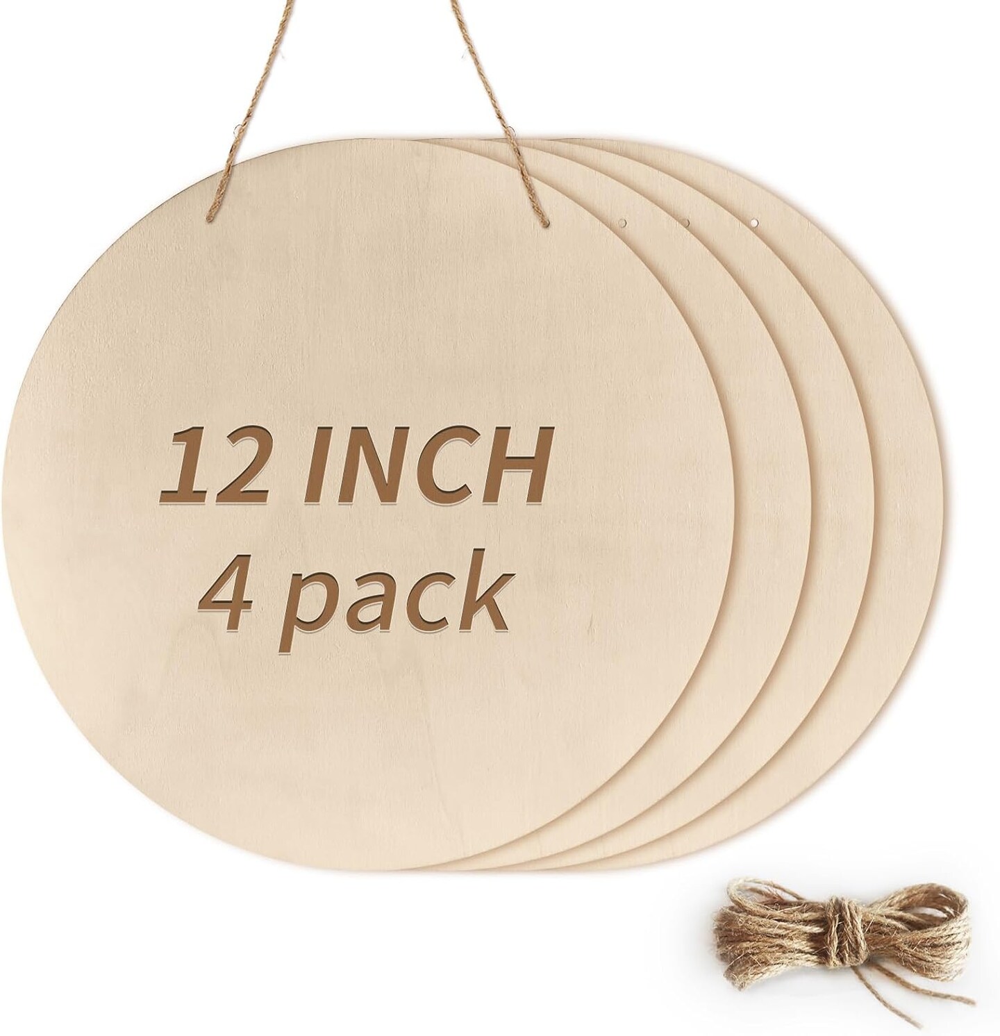 4Pcs 12 Inch Unfinished Wood Circles for Crafts | Michaels