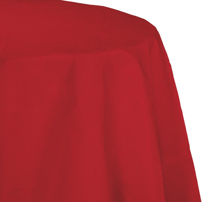 Bulk Pack of 2 Classic Red 82" Round Polylined Tissue Tablecovers ...