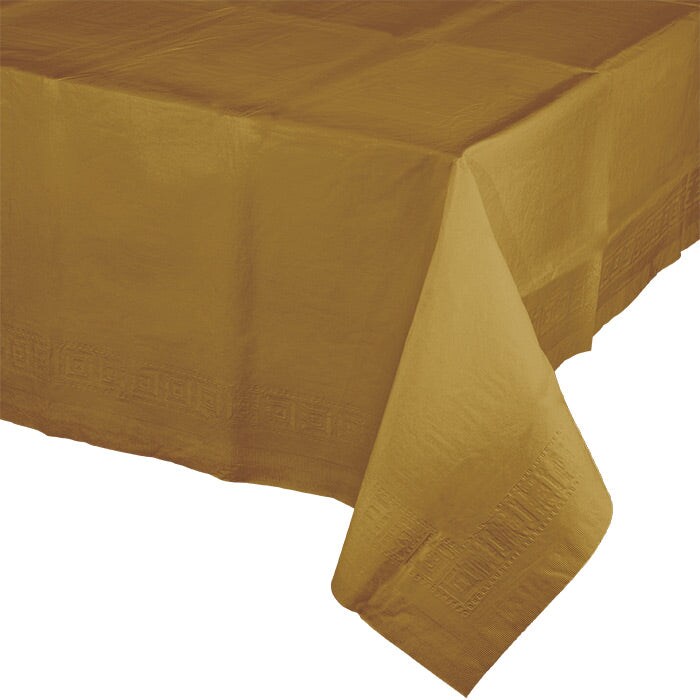 Glittering Gold Tablecover 54"X 108" Polylined Tissue | Michaels