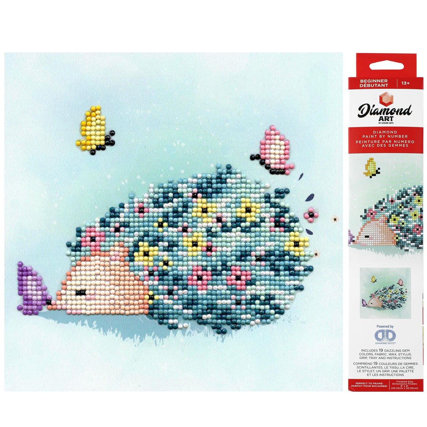 Diamond Art By Leisure Arts Hedgehog, 8"X8", Beginner Diamond Painting ...