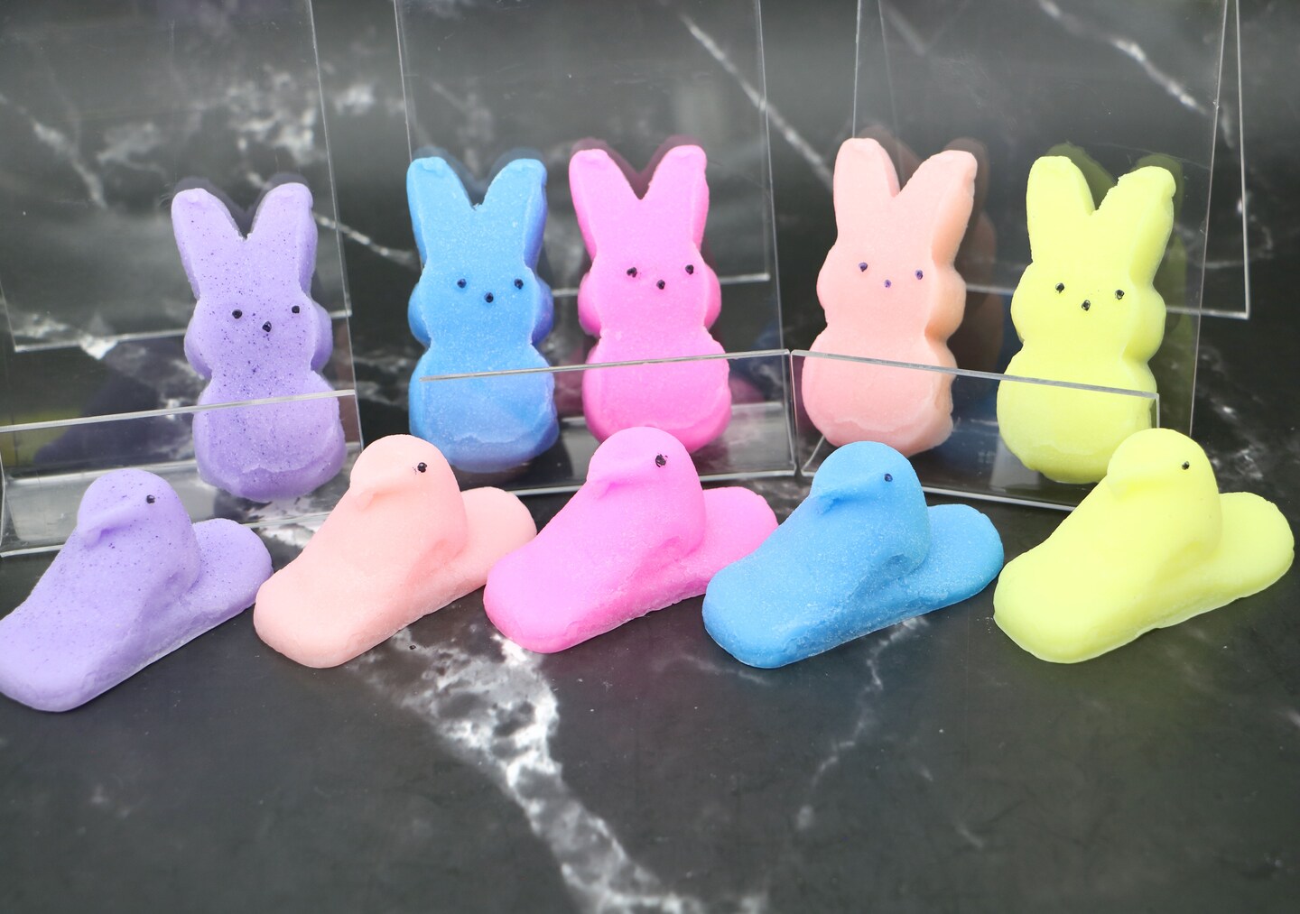 Set of 4 Bunny and Peep Treats Soaps, your Choice of Colors and Scent, Packaging. Decorative ...