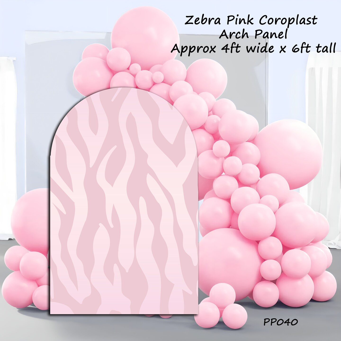 PP040 Pink zebra coroplast Chetta pink panel cutouts signs props ...