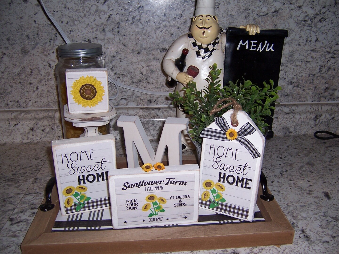 Home sweet Home sign, Sunflowers sign, Sunflower Farm sign, Tiered tray ...