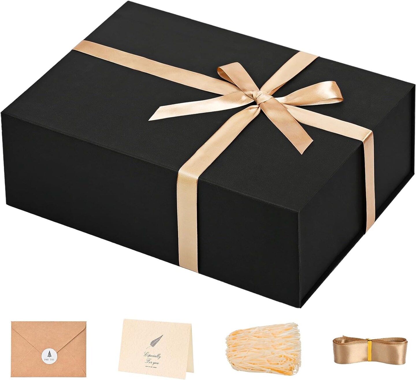 Gift Box 13 x 10 x 5 inch Large Black Gift Box with Magnetic Lids for ...