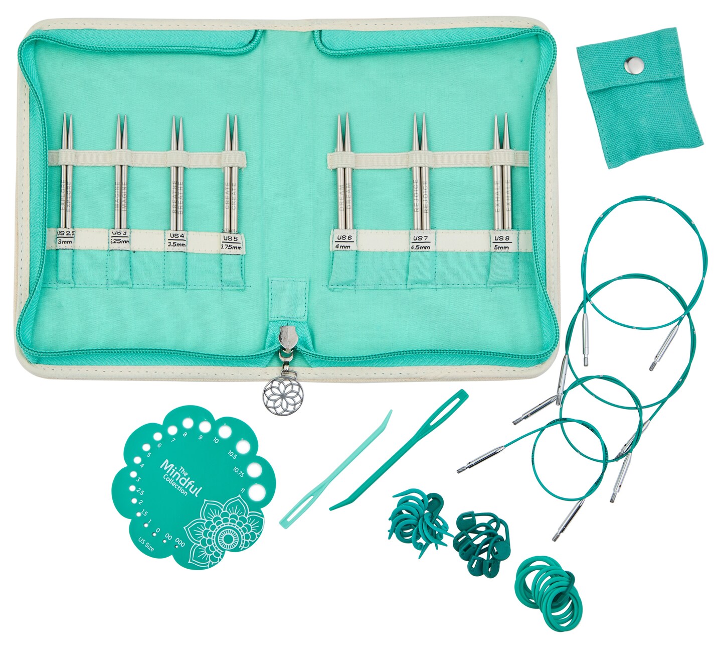 KnitPro-Mindful Grace Interchangeable Knitting Needle Set-7 Pair Of ...