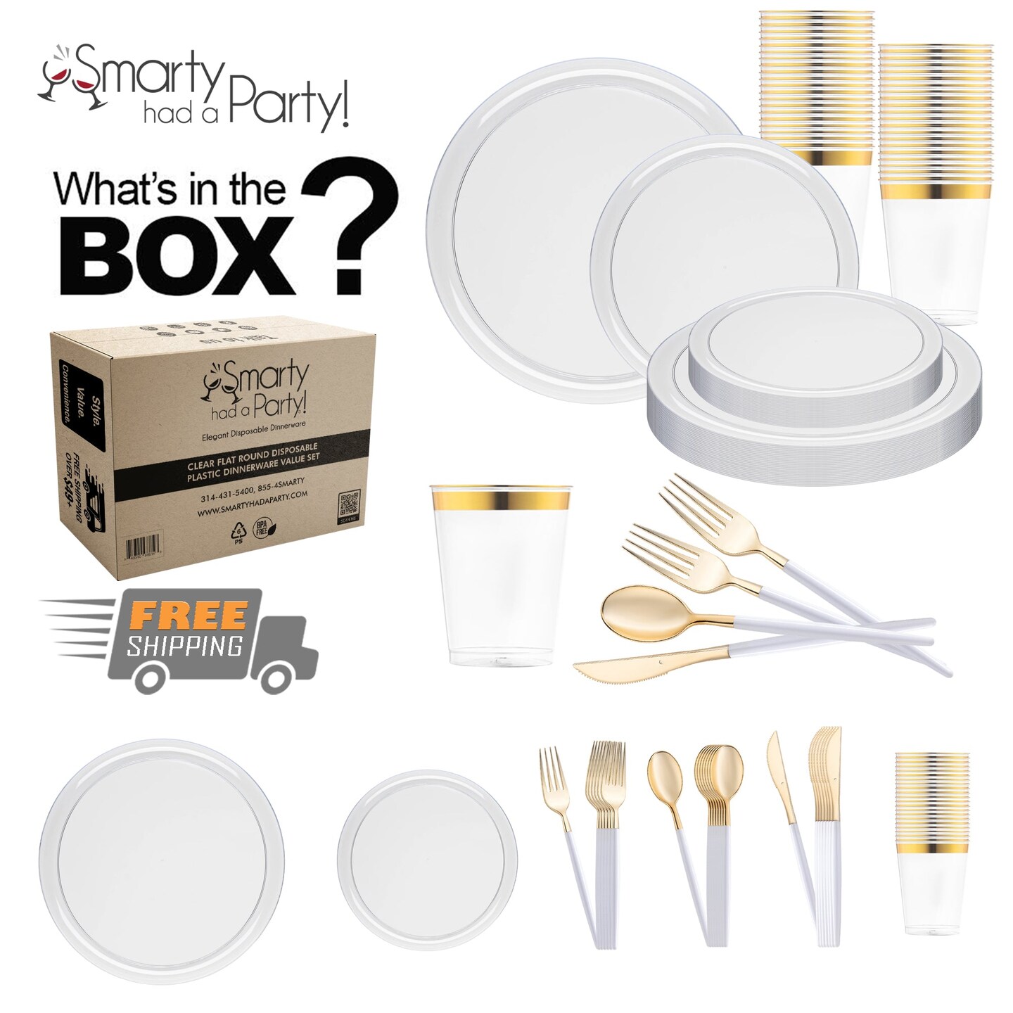 Clear Flat Round Disposable Plastic Tableware Set (120 Settings) | Michaels