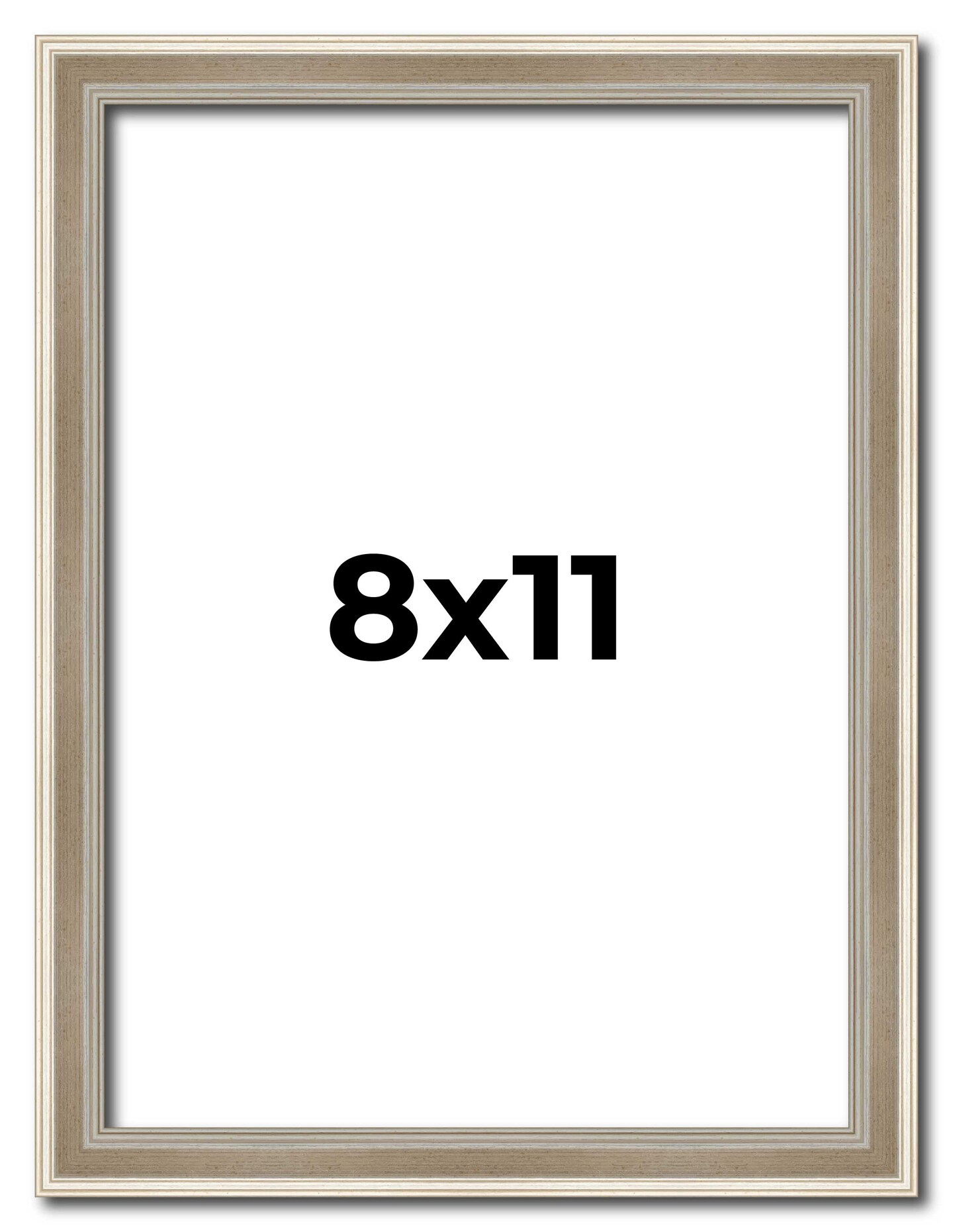 Photo Size Classic Modern Silver Frame - UV Acrylic, Foam Board Backing ...