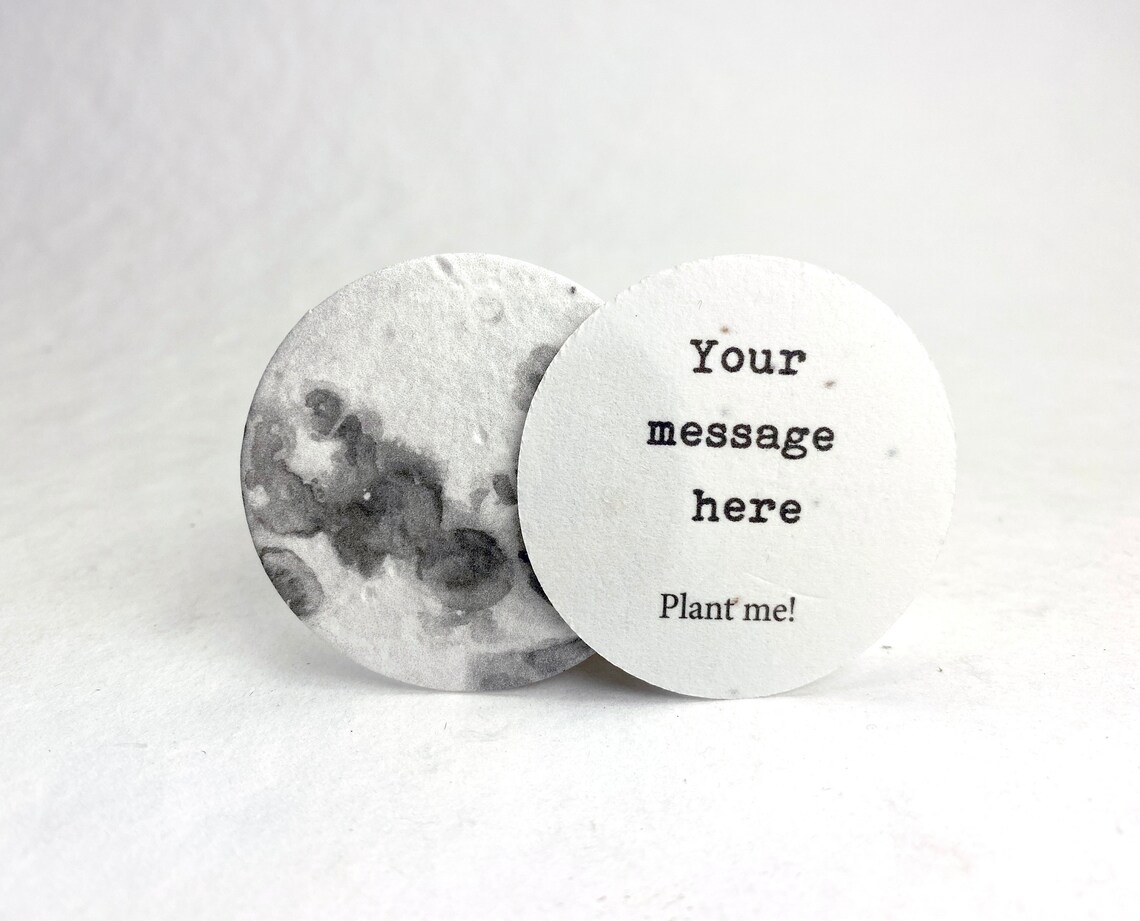 Custom Wildflower Seed Paper Circle Tag - BW Natural World Variations ...