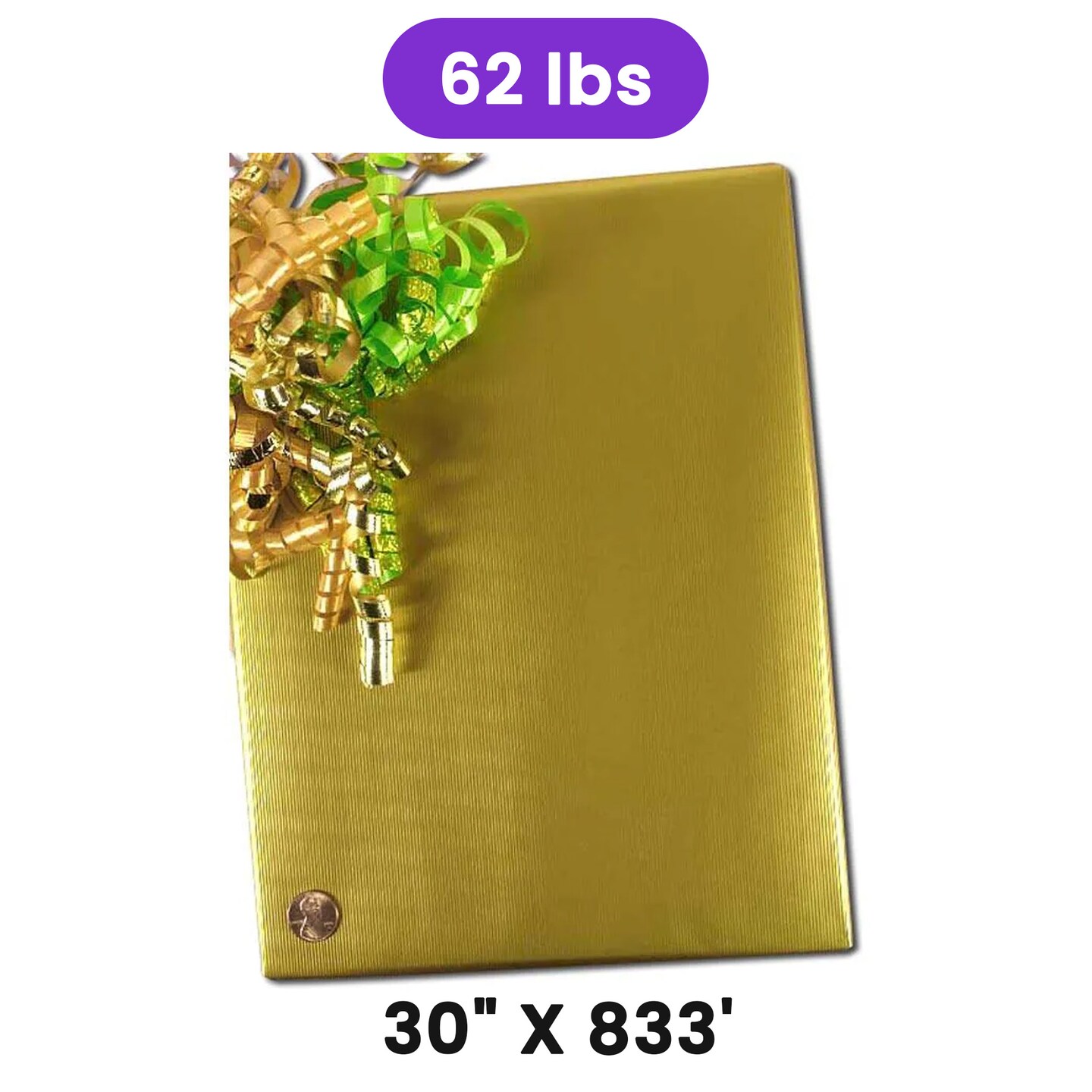 Vintage Gold Embossed Metallic Wrapping Paper 30" x 833" Jumbo Roll ...