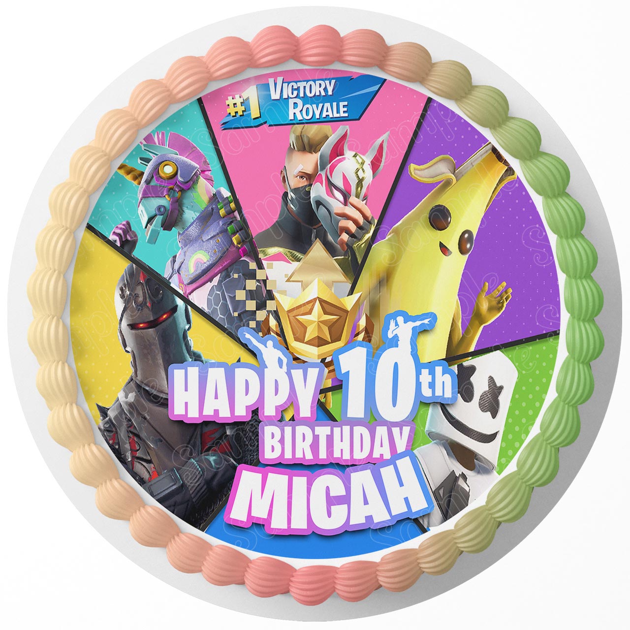 Fortnite Fornite Battle Royal Gamers Edible Cake Image Topper Birthday ...