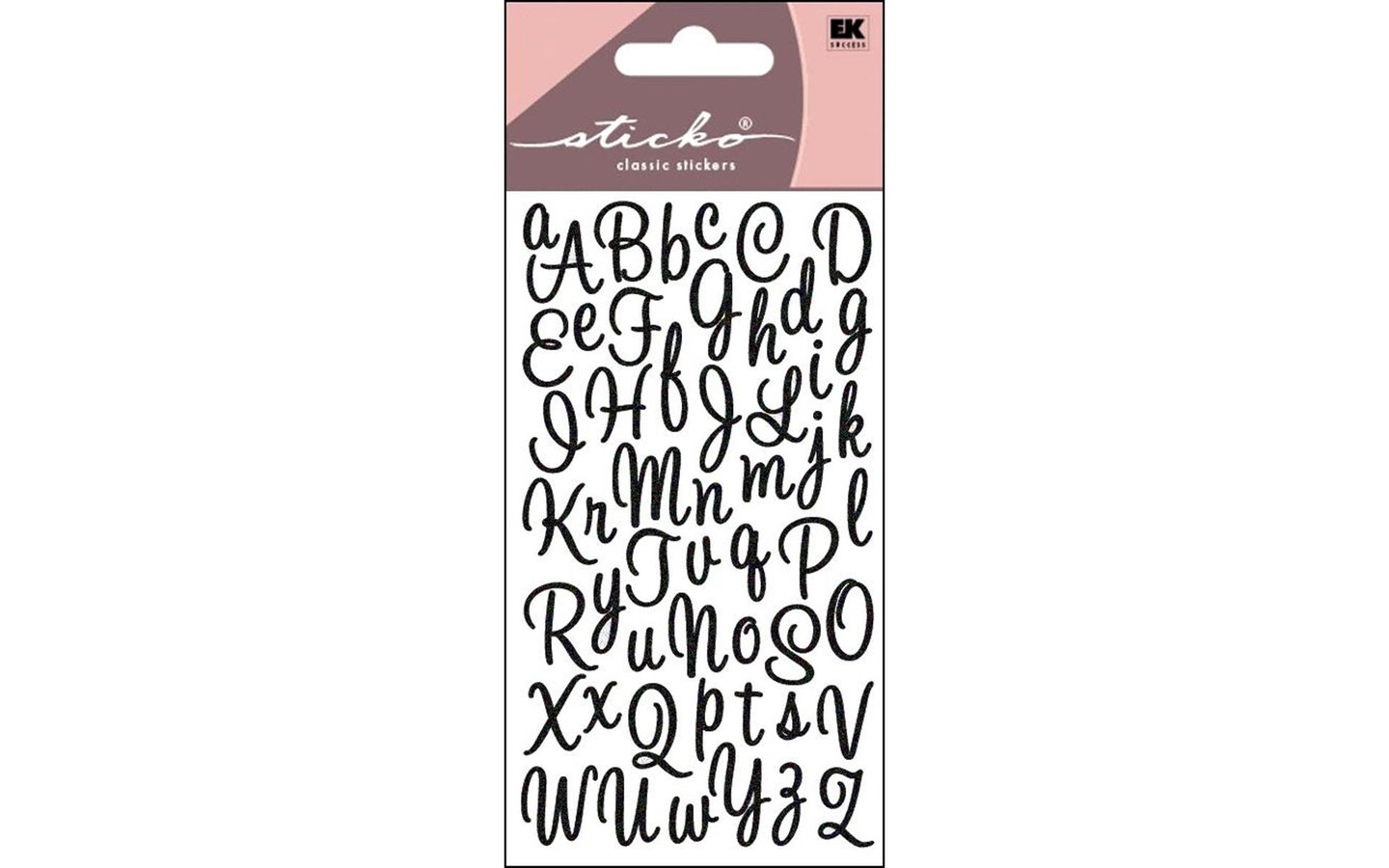 EK Sticko Sticker Alpha Script Sweethrt Sm Glt Blk | Michaels