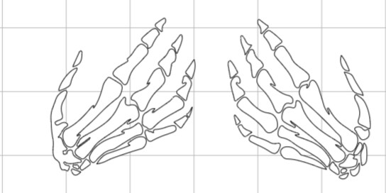 Skeleton Hands Vinyl Decal set of 2 | MakerPlace by Michaels