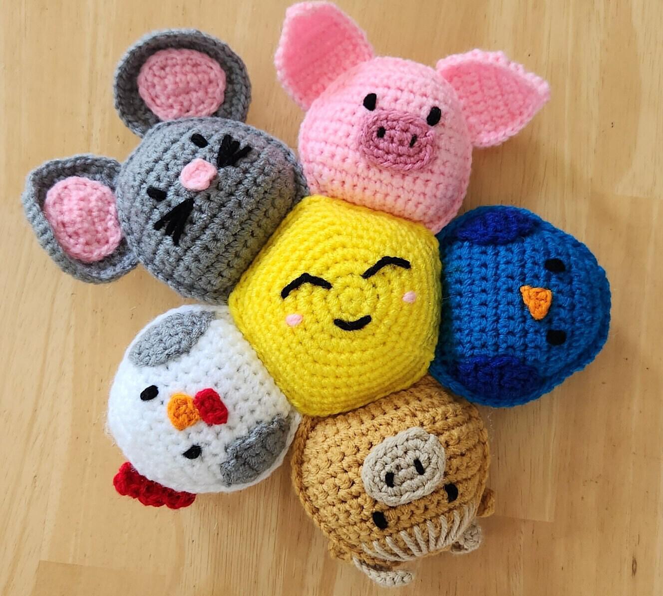 Sunny Farm Crochet Lovey Toy, Amigurumi Farm Animal Soft Rattle, Kawaii ...