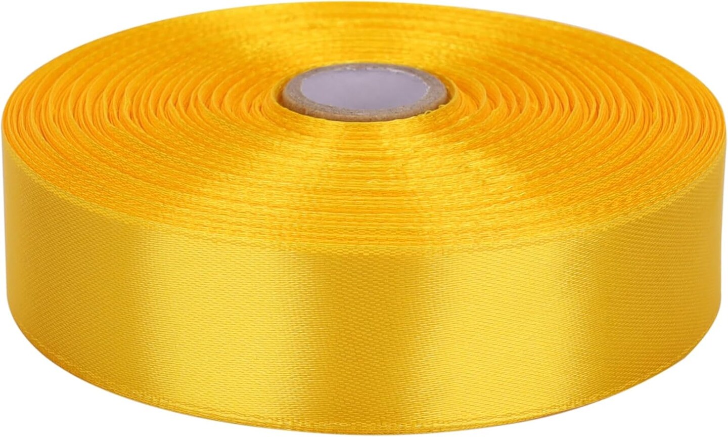 1 Inch Yellow Satin Ribbon 50 Yards Solid Fabric Ribbons Roll for ...