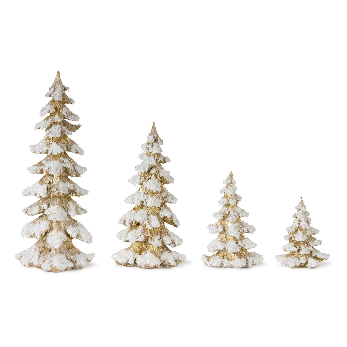 Melrose Set of 4 Frosted Brown Christmas Tree Tabletop Decors 18 ...