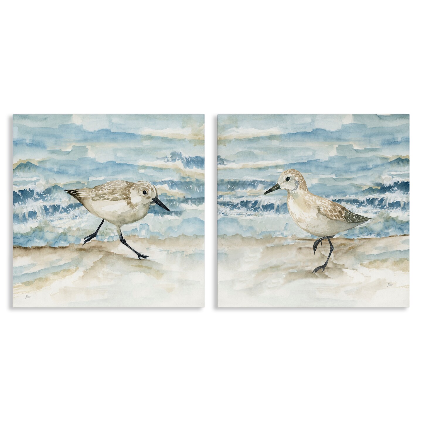 Stupell Industries Sandpipers Treading Beach Shore 2pc Canvas Set ...