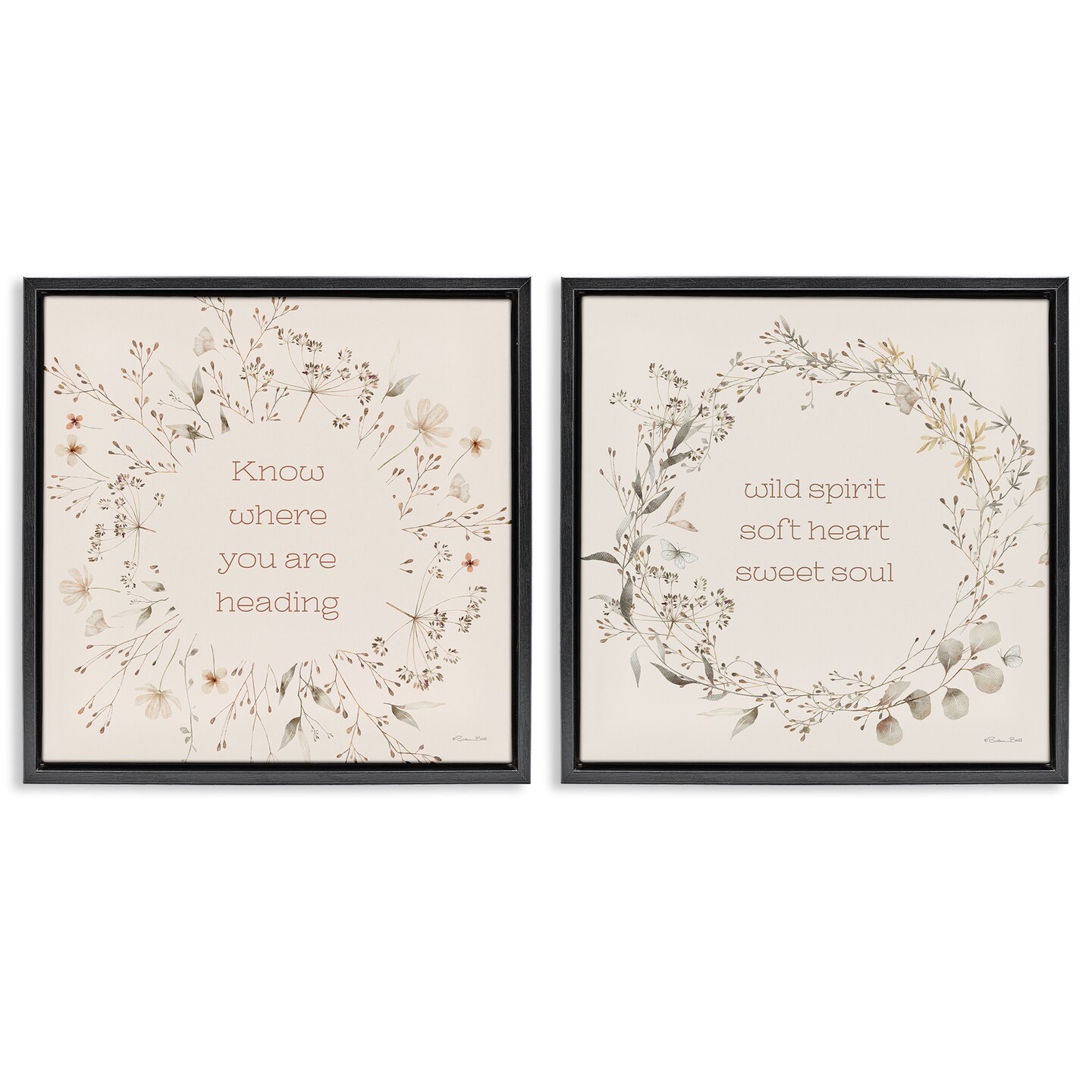 Stupell Industries Inspiring Soft Wreaths with Phrases 2pc Floating ...