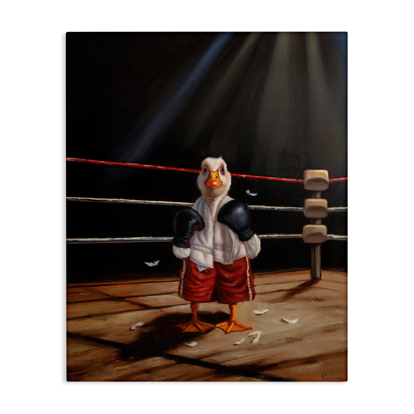 Stupell Industries Duck in Boxing Ring Canvas Design by Lucia Heffernan ...