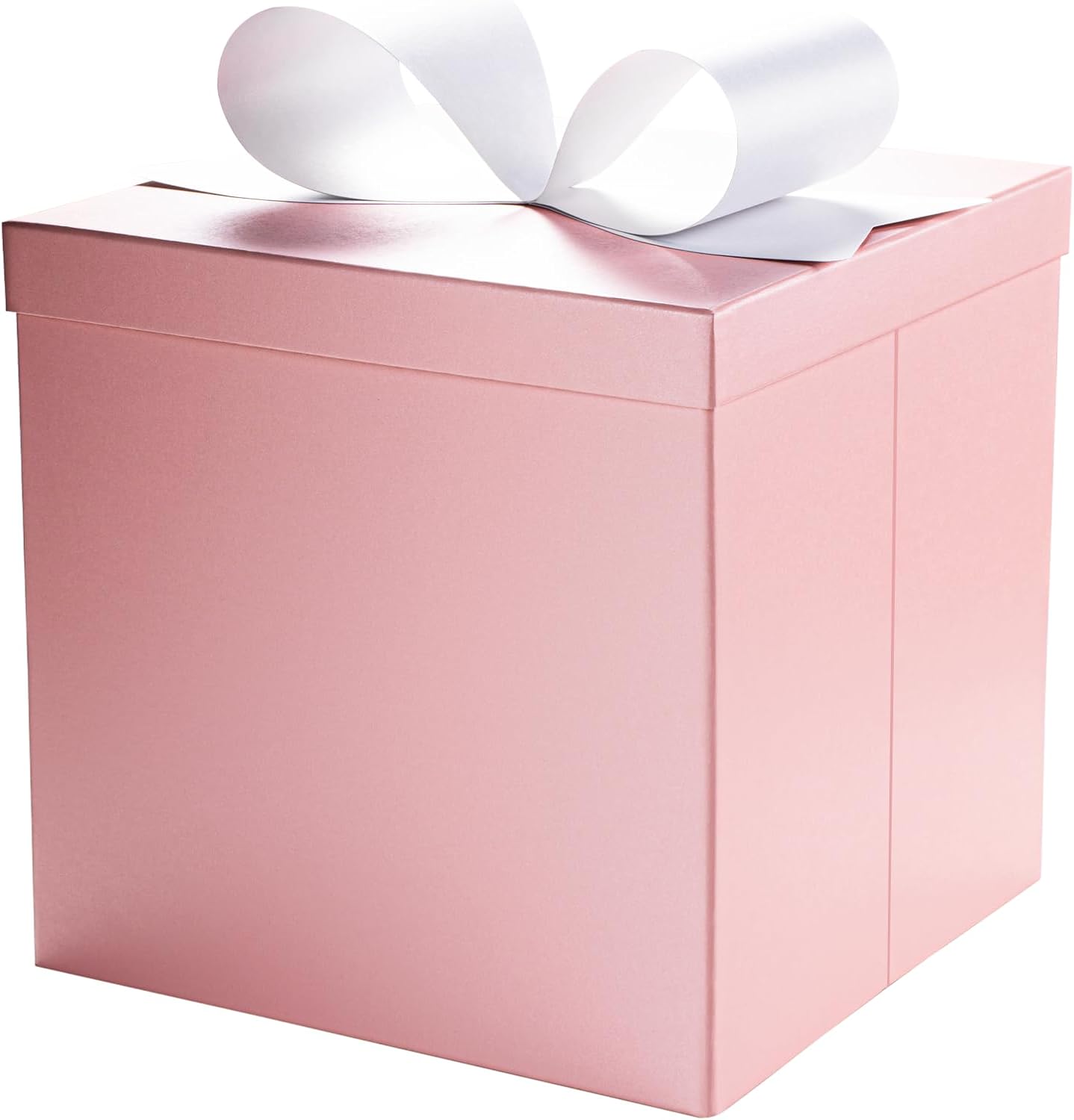 Large Gift Boxes with Lids, 10x10x10 Inches Pink Square Foldable Gift ...