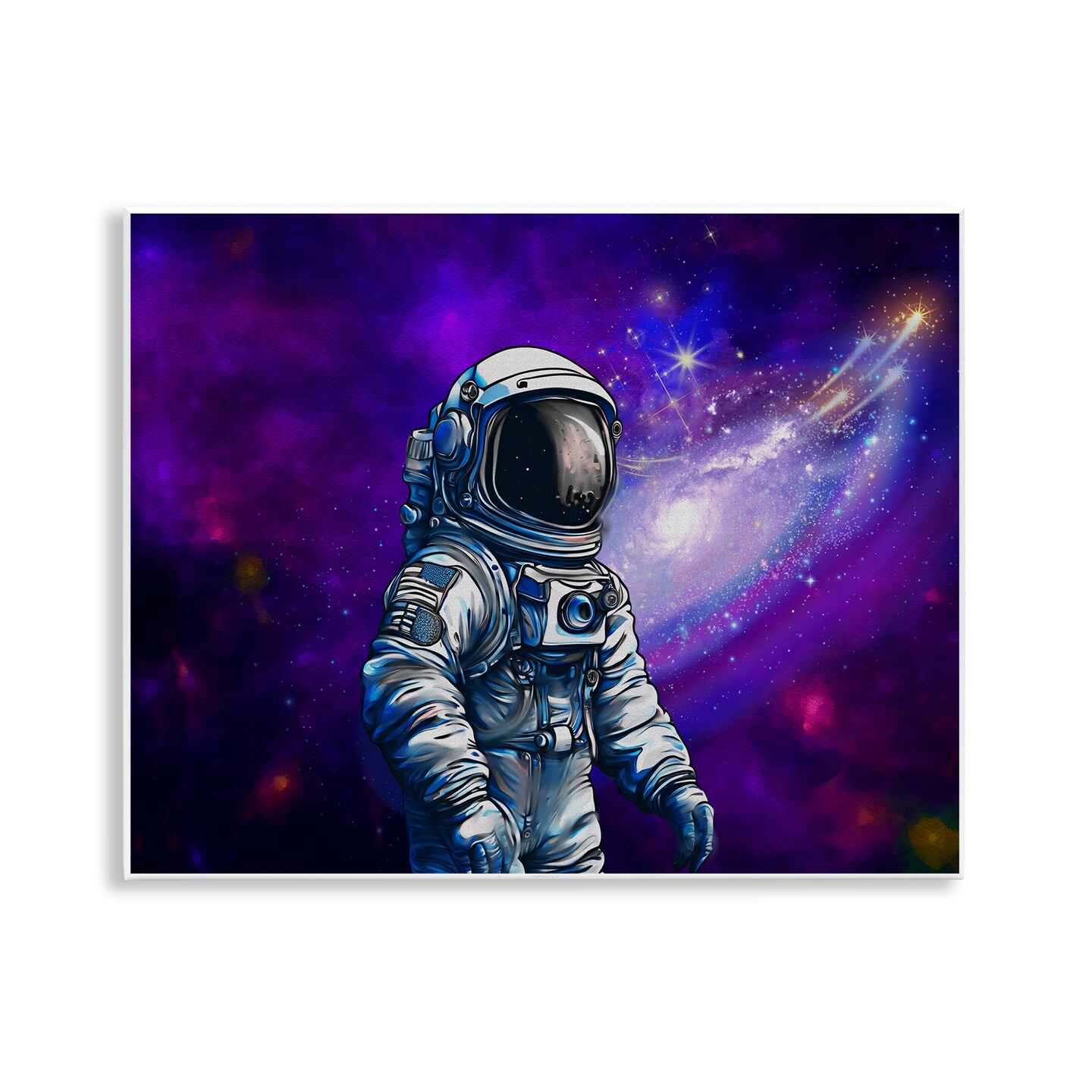 Stupell Industries Astronaut with Swirling Galaxy Wall Plaque Design by ...
