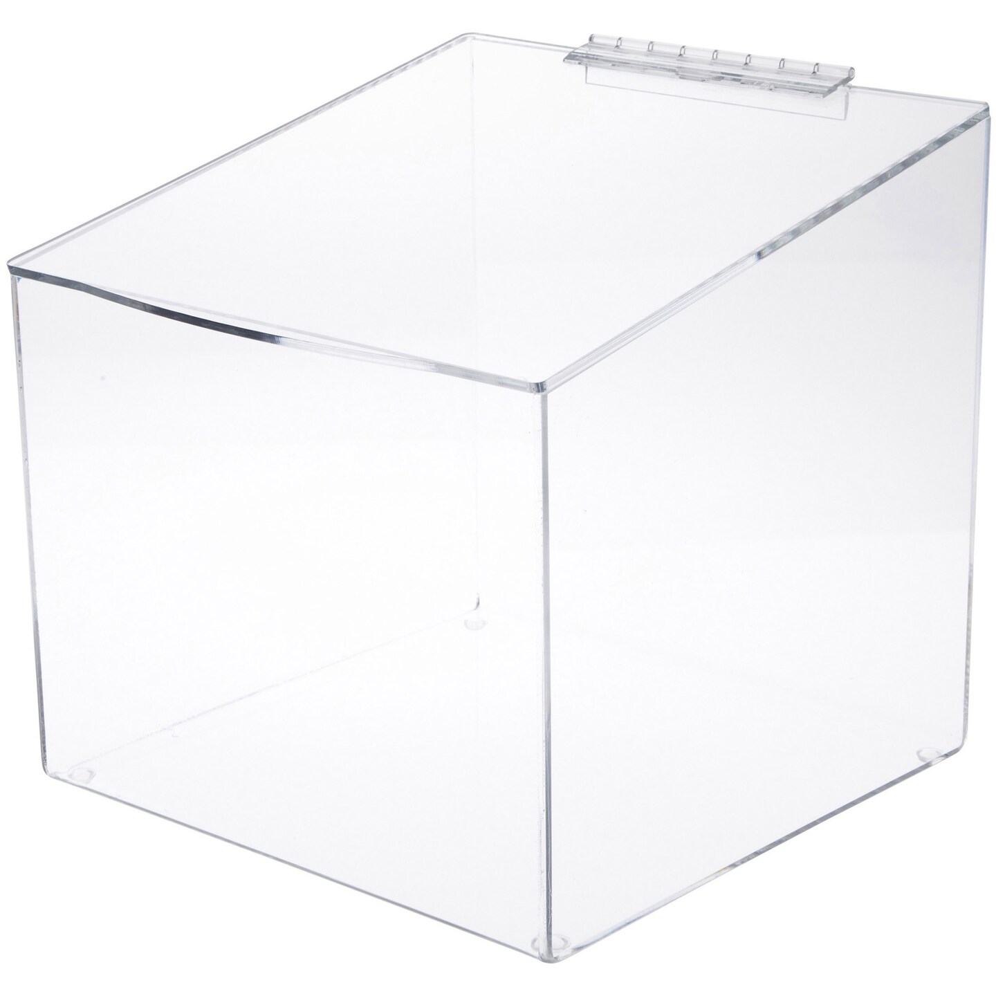 Plymor Clear Acrylic Display Case Box With Angled Top & Hinged Lid ...