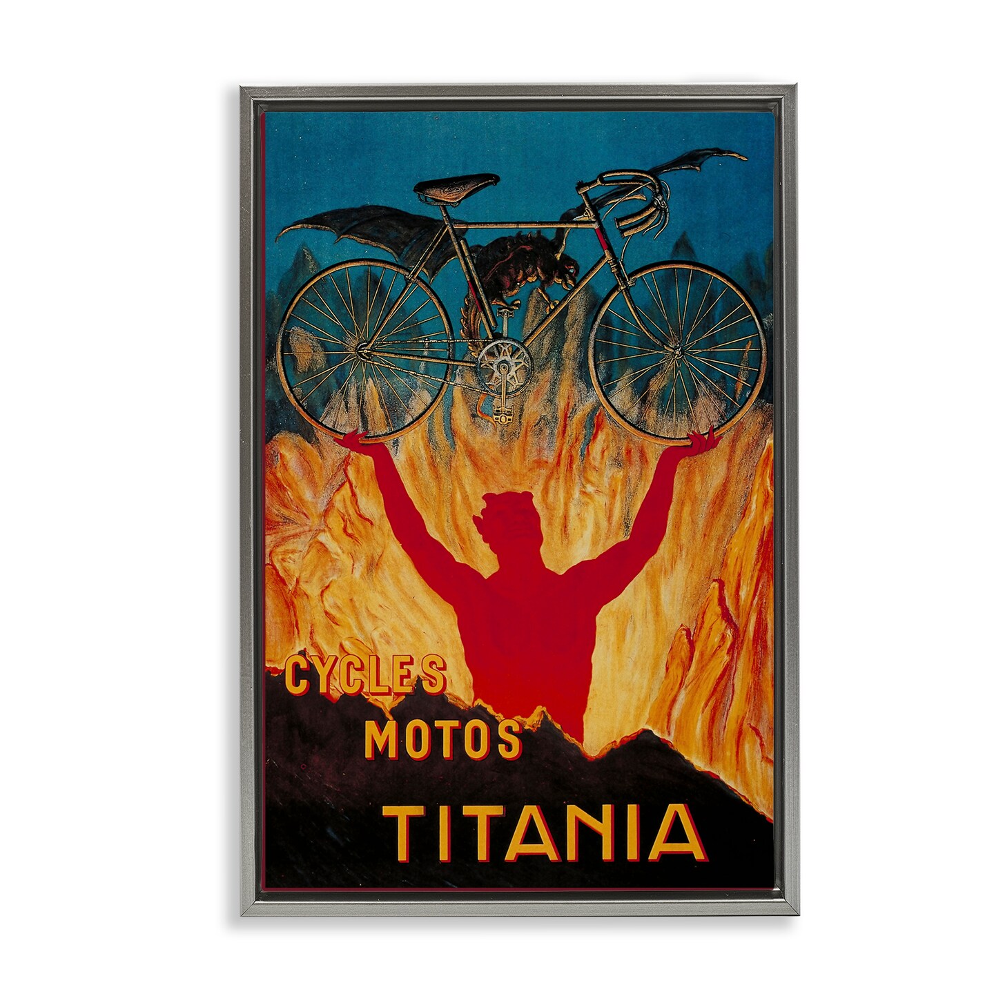 Stupell Industries Vintage Dragon & Bicycle Floating Frame Design by ...