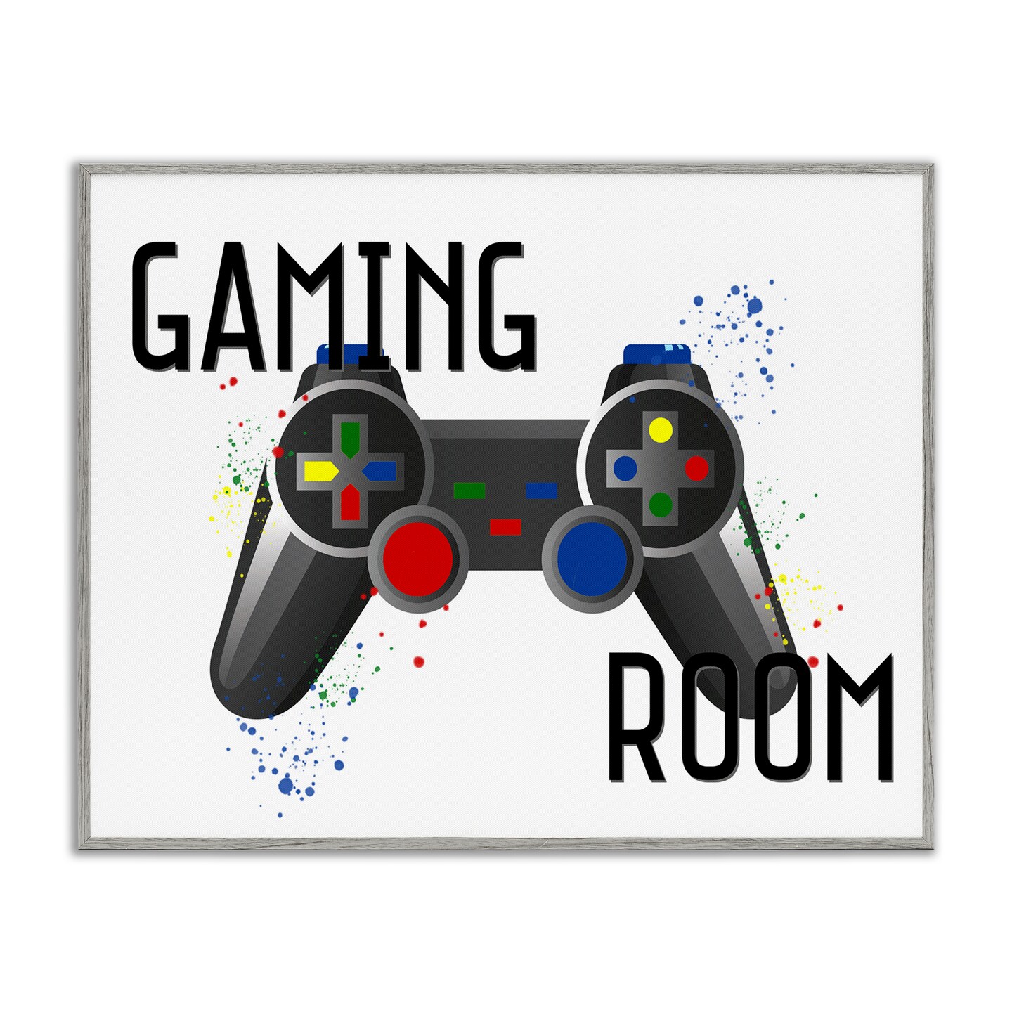 Stupell Industries Gaming Room Modern Controller Framed Giclee Design ...