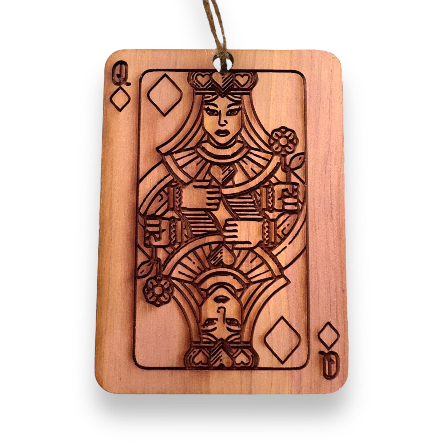 Cedar Ornament - Queen of Diamonds Card | Michaels