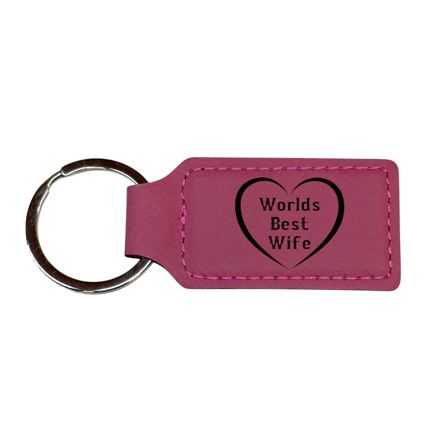 Keychain - Rectangle - Worlds Best Wife - Leather | Michaels