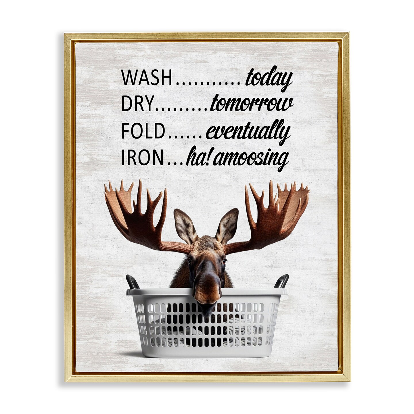 Stupell Industries Sassy Moose & Laundry Floating Frame Design by ...