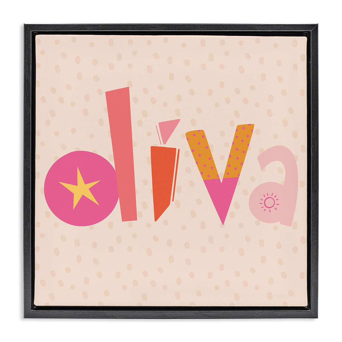 Stupell Industries Diva Patterned Whimsical Text Floating Frame Design ...