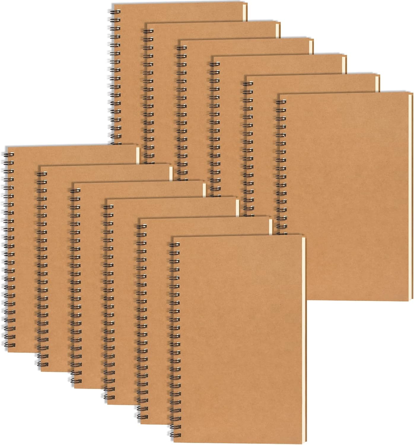 12 Pack A5 Blank Spiral Notebooks, Sketchbooks, Unlined Journals 5.5 x ...