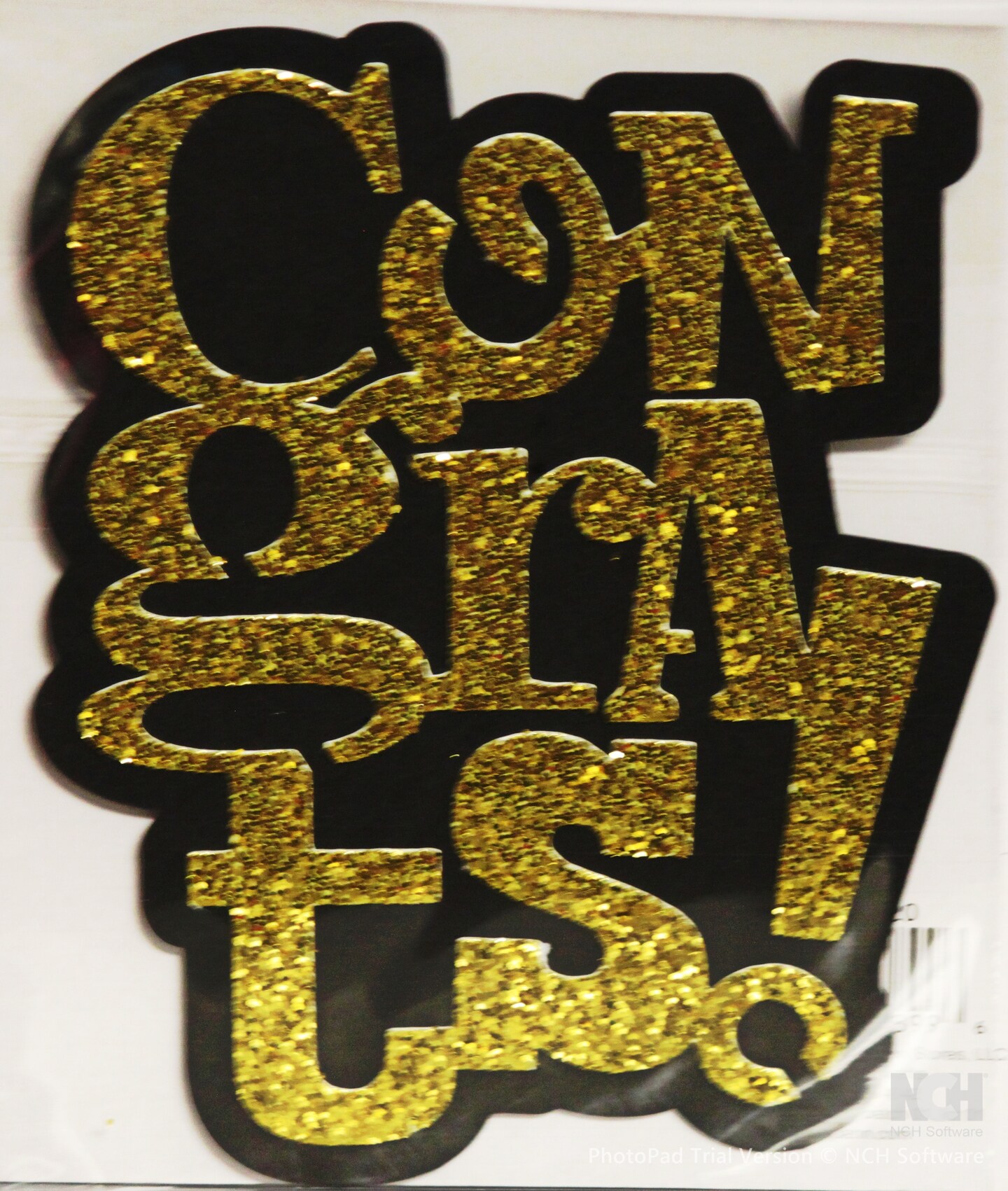 T & H Creations Congrats! Dimensional Layered Glitter Title Sticker ...