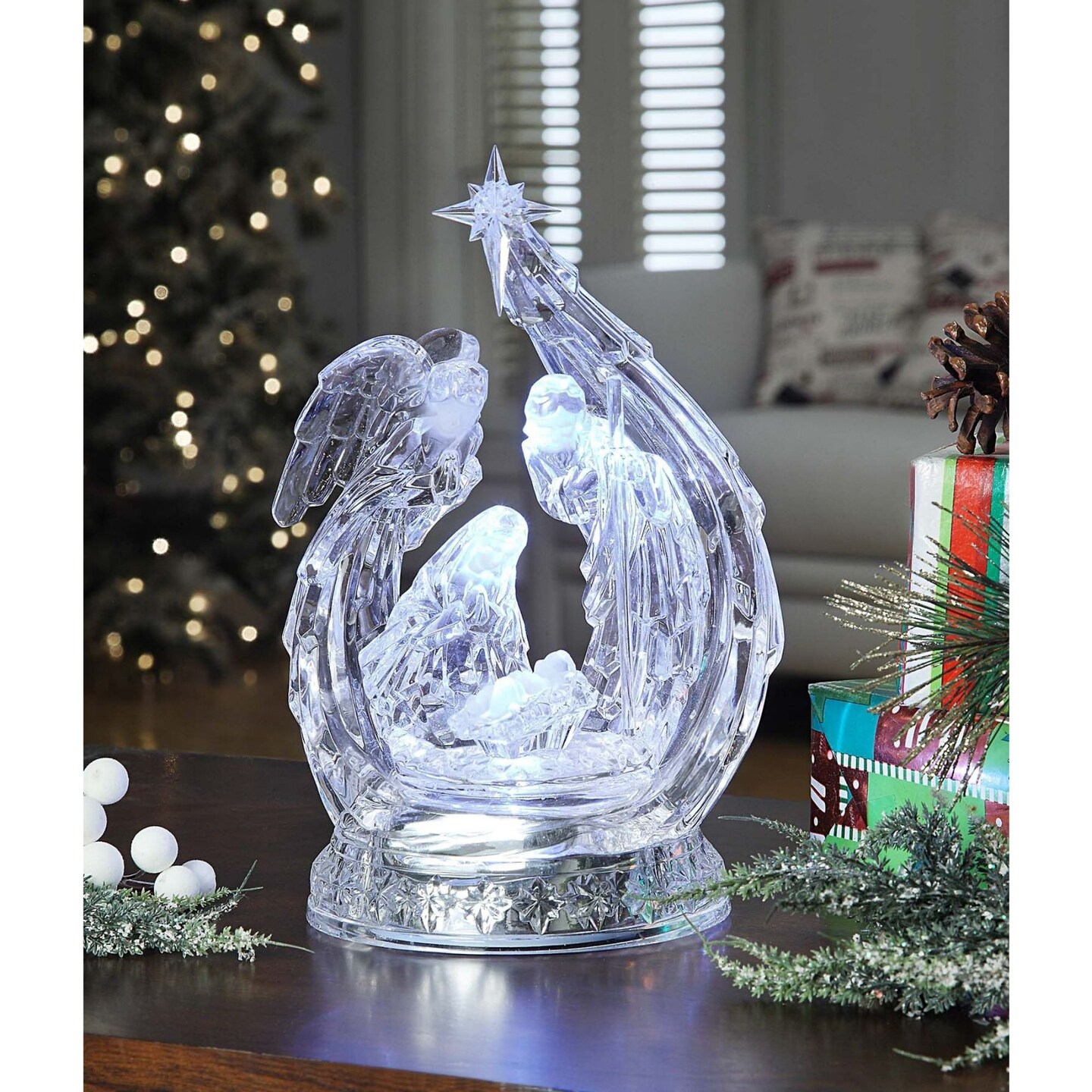 Icy Giftware LED Lighted Curled Angel Christmas Nativity Decorations ...