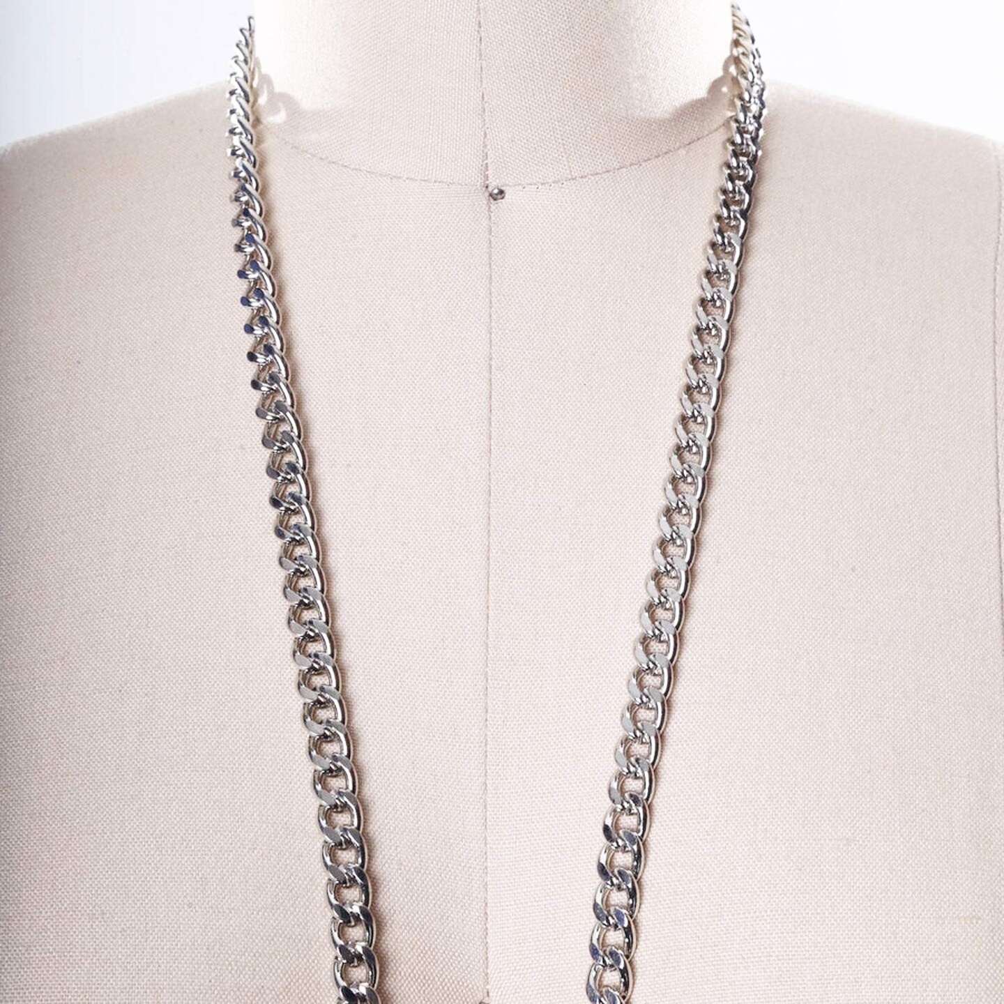 1 Yard 12mm Silver Glossy Finish Metal Chain Trim for Jewelry and Bag ...