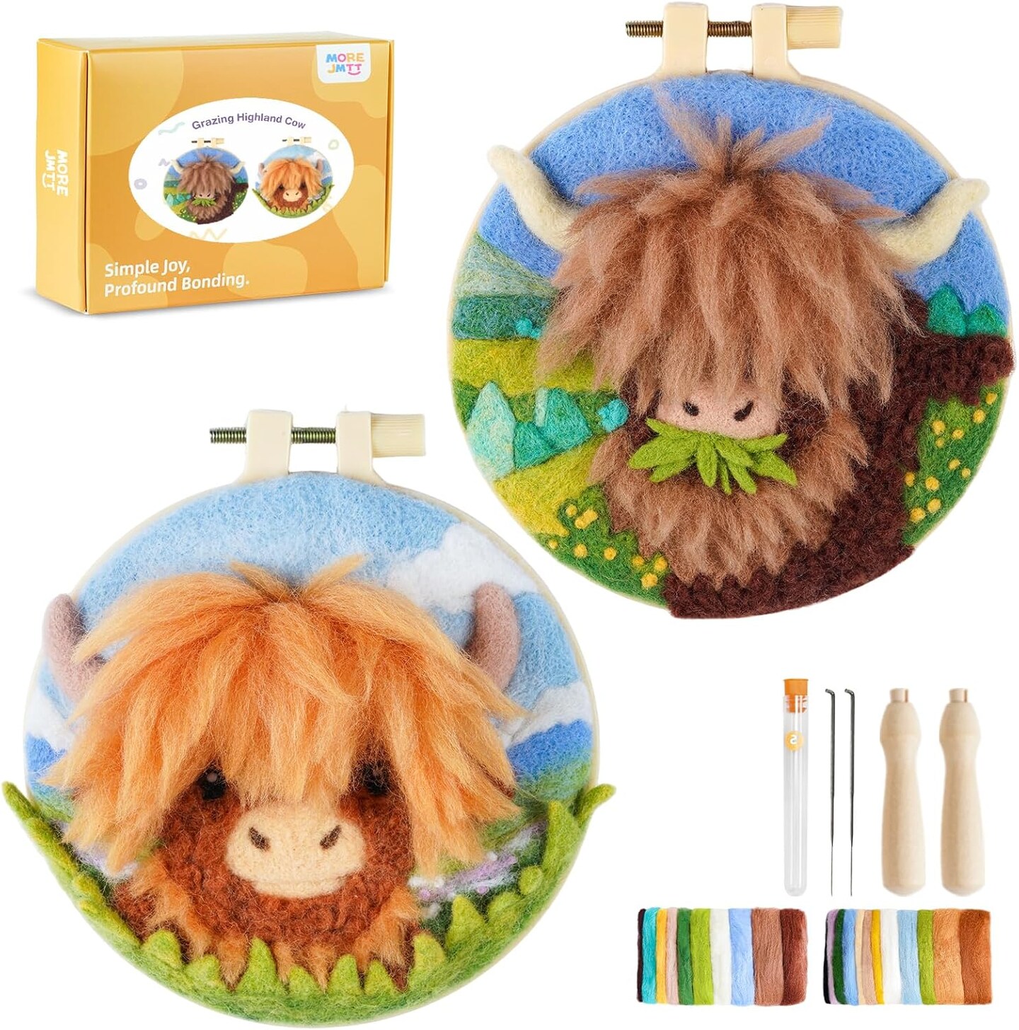 Needle Felting & Punch Needle Kit for Beginners – Highland Cow ...