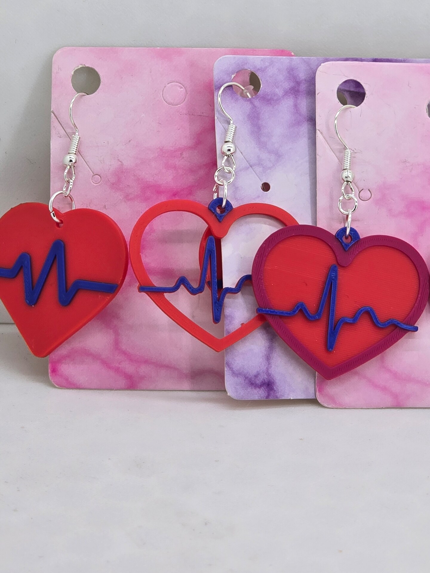 Heart EKG (Medical) Earrings 3D Printed | MakerPlace by Michaels