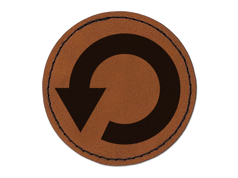 Rewind Return Go Back Arrow Circle Backwards Round Iron-On Engraved ...