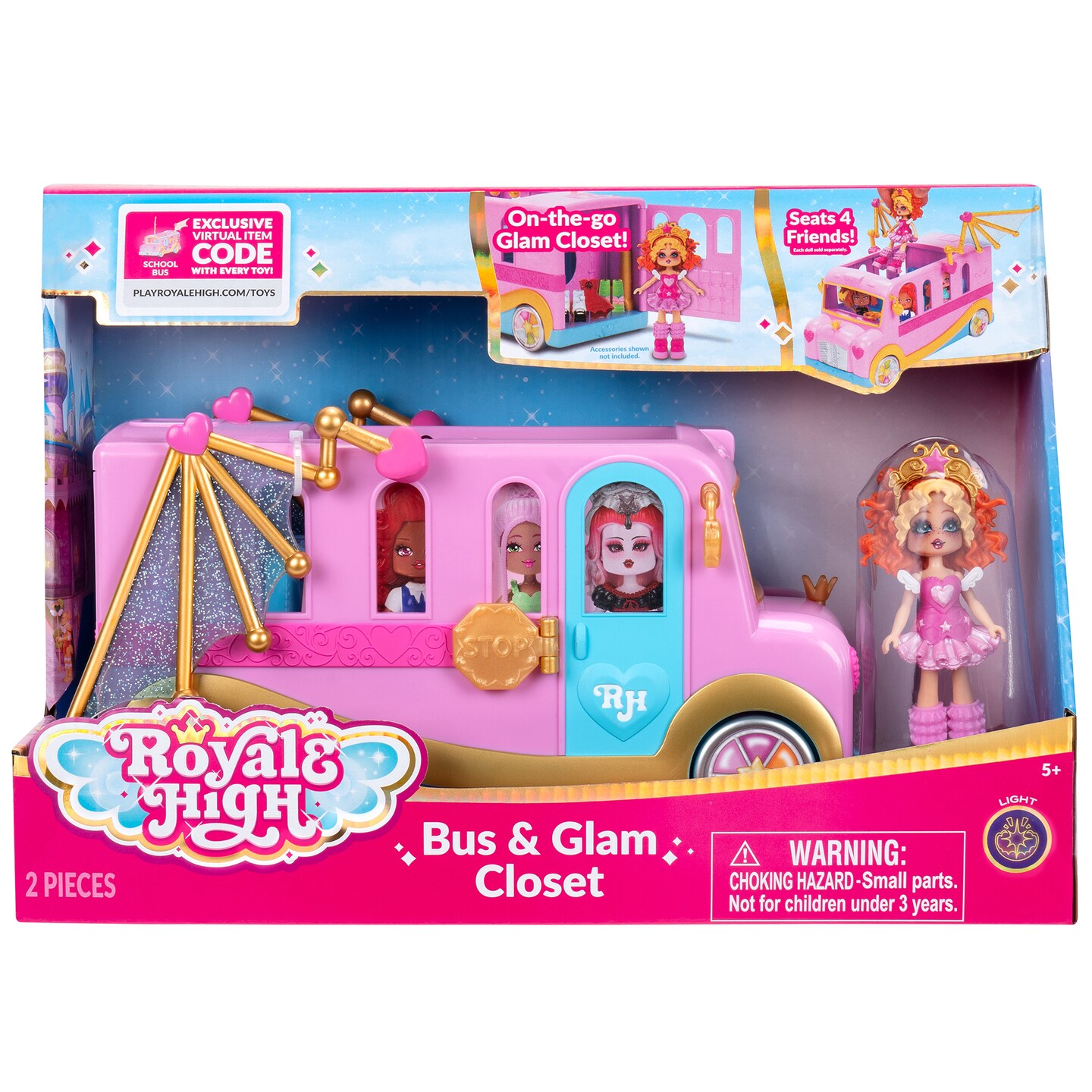 Royale High: Bus & Glam Closet - 3" Exclusive Doll & On-The-Go Fashion ...